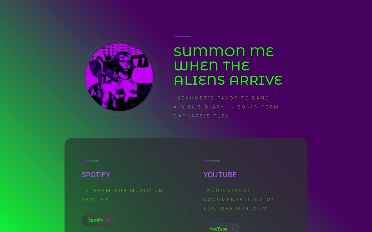 SUMMON ME WHEN THE ALIENS ARRIVE